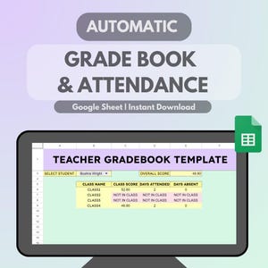 GRADE BOOK TEMPLATE | Attendance Tracking | Education Tool | Teacher Records | Google Sheets ...