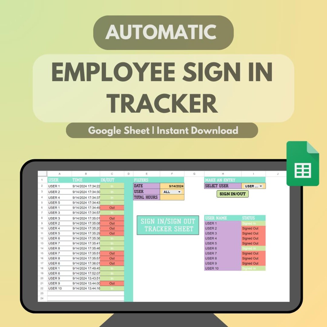 PUNCH CLOCK APP | Employee Sign in and Out | Time Tracker | Staff Hours ...