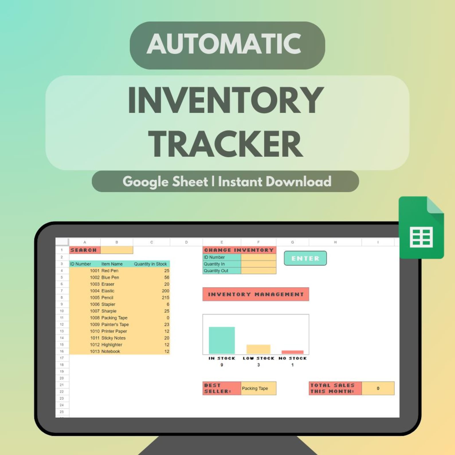 INVENTORY TRACKER TEMPLATE | Inventory Management Tool | Consumables ...