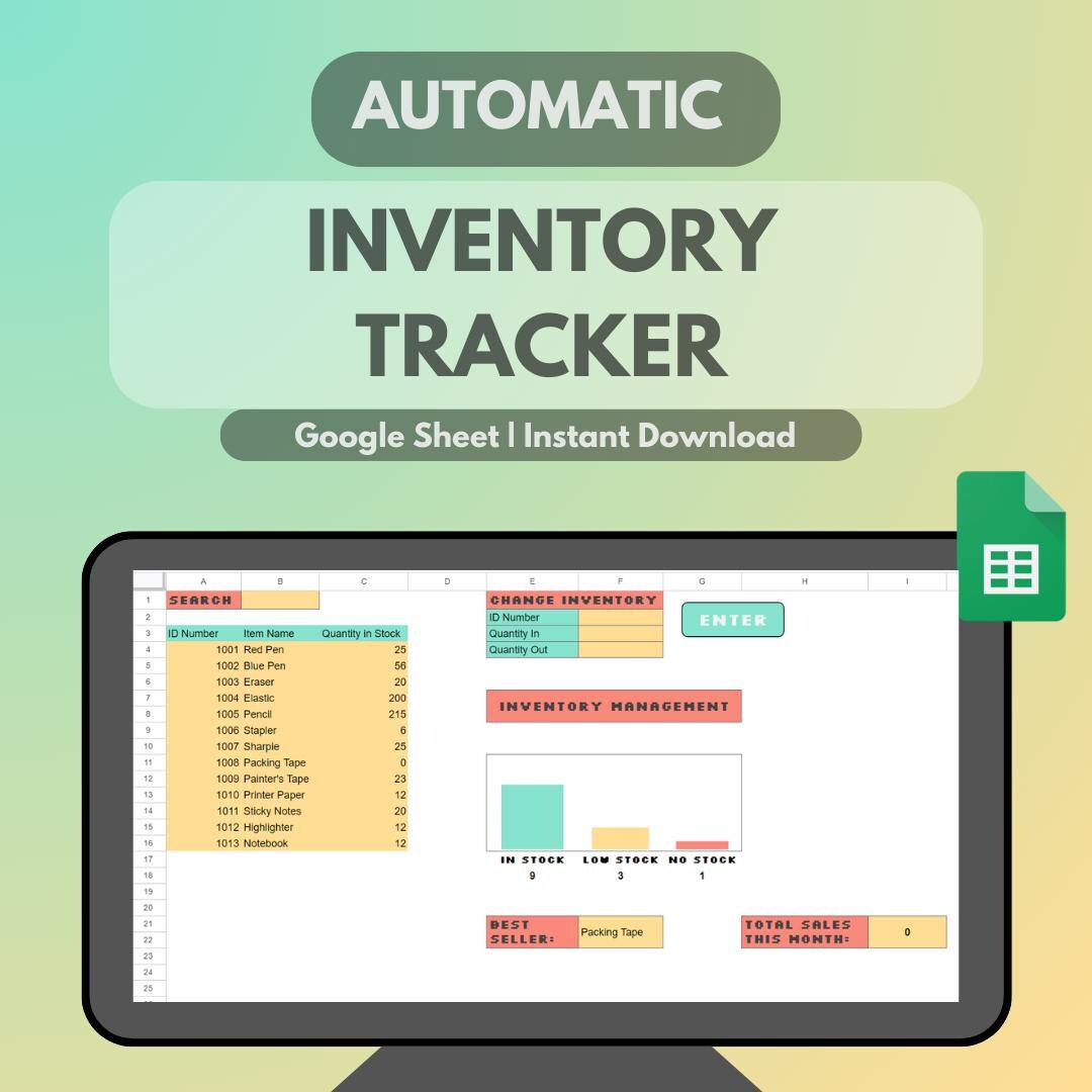 INVENTORY TRACKER TEMPLATE | Inventory Management Tool | Consumables ...