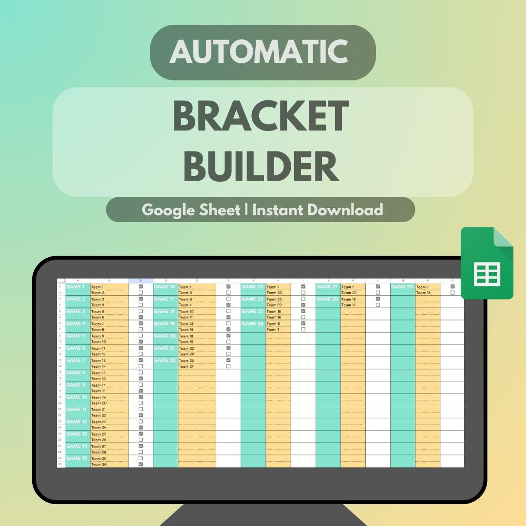 TOURNAMENT BRACKET BUILDER | Bracket Template | Automatic Tournament ...