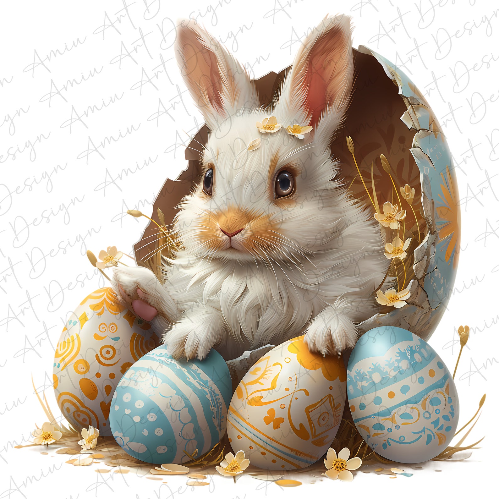 Easter Bunny Clipart, Spring Bunnies Png, Watercolor Bunny PNG, Pastel ...