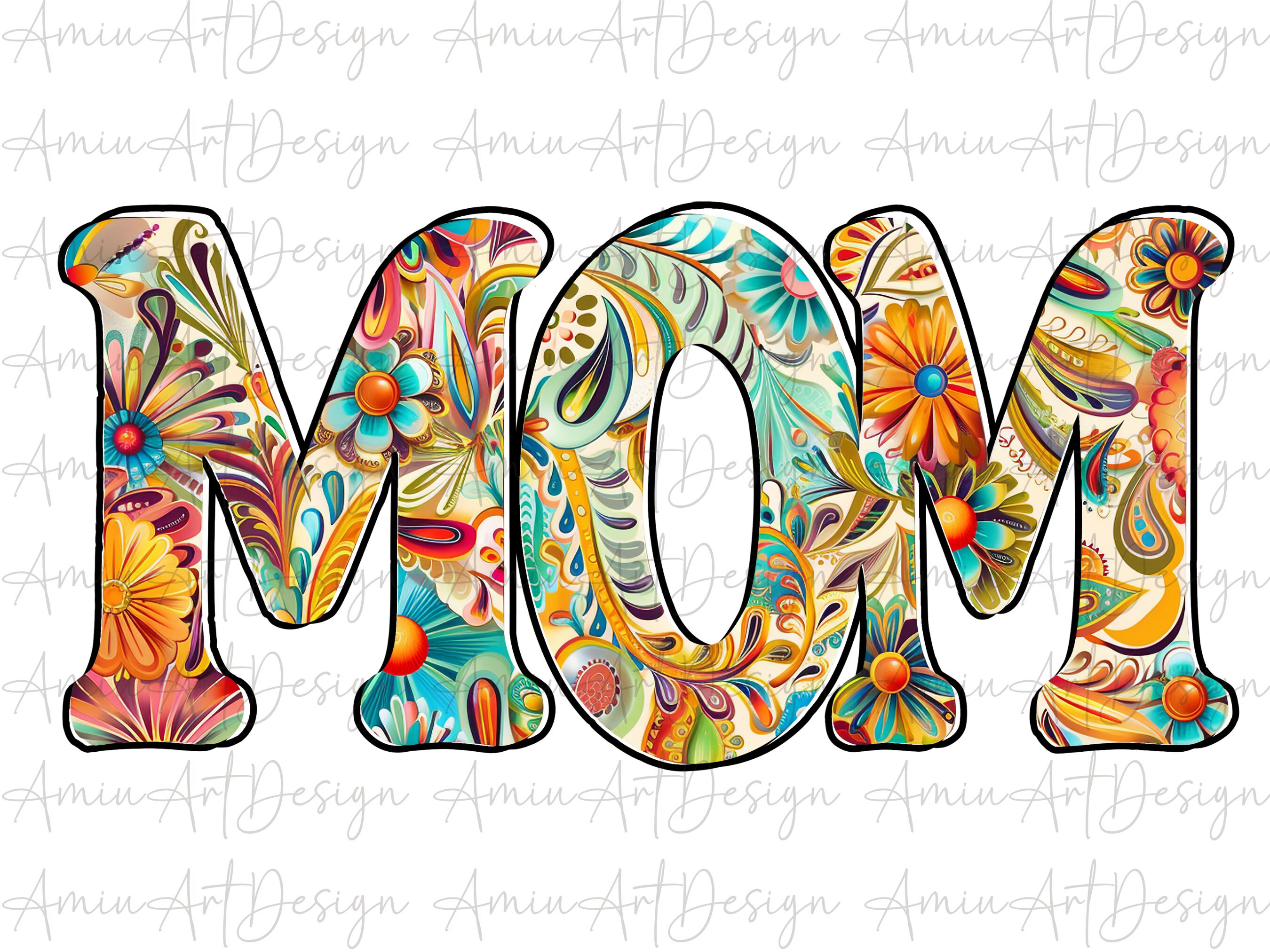 Mom Floral Filled PNG Digital Download Sublimation DTF, Mother's Day ...