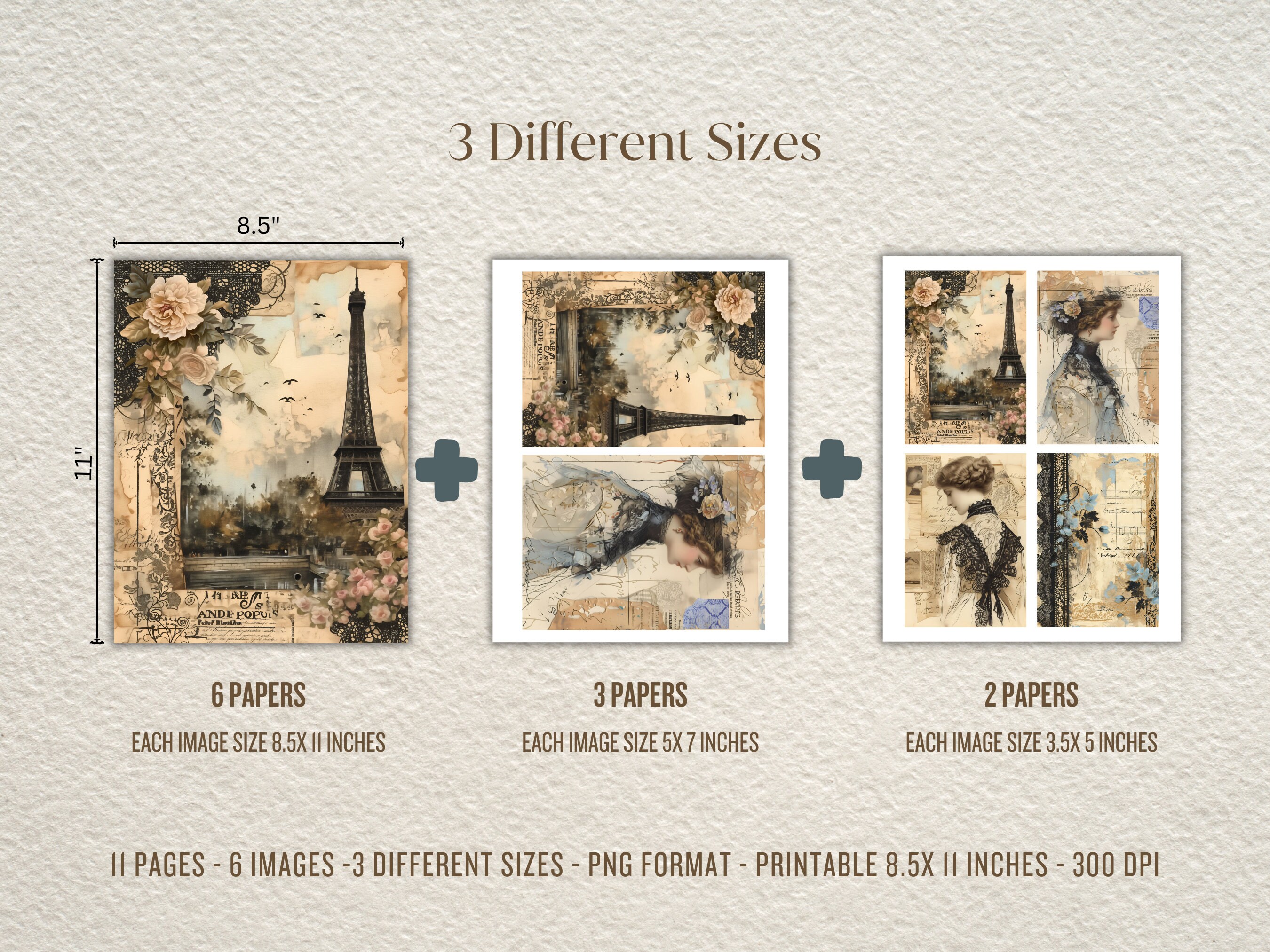 French Romantic Junk Journal Pages: Shabby Chic Collage (digital ...