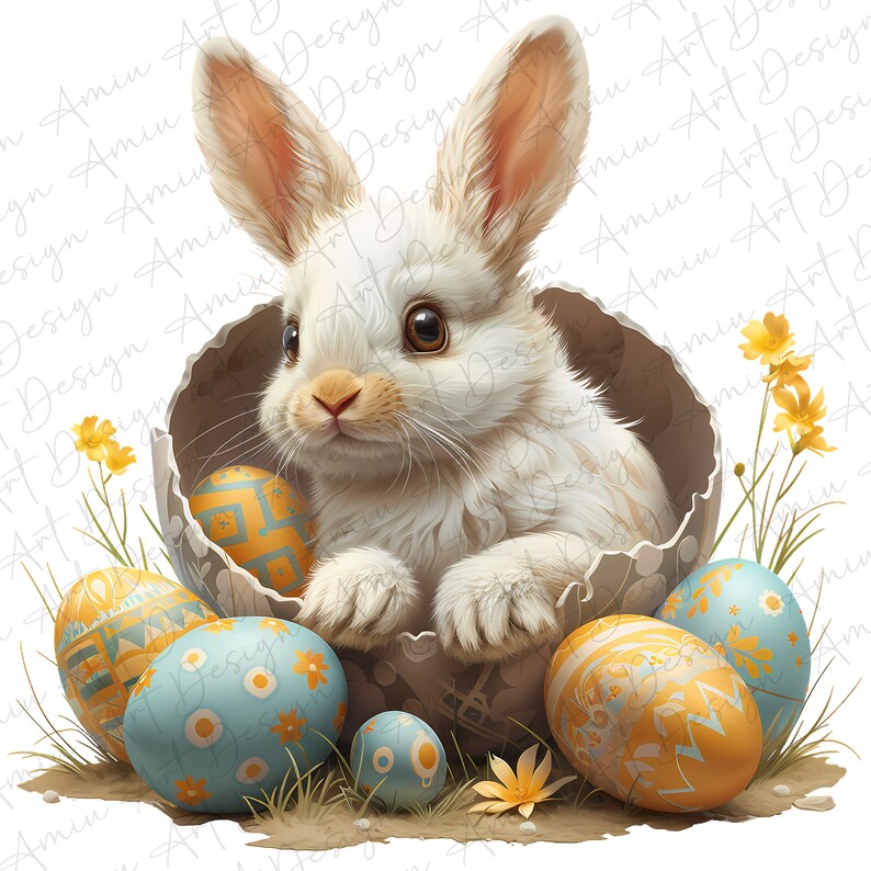 Easter Bunny Clipart, Spring Bunnies Png, Watercolor Bunny PNG, Pastel ...