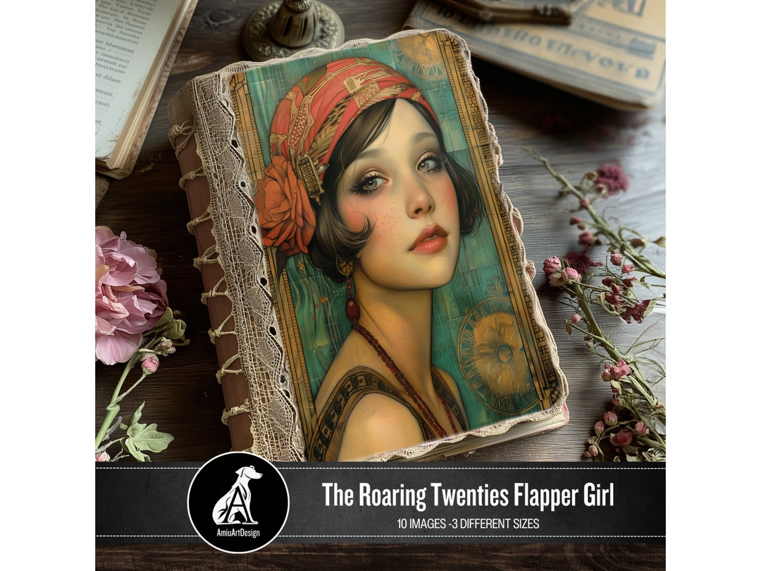 Art Deco Flapper Girl Junk Journal Pages: 1920s Printable (digital ...