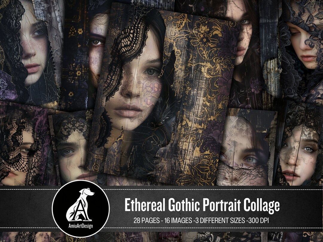 Gothic Portrait Collage: Ethereal Junk Journal Pages (digital Download ...