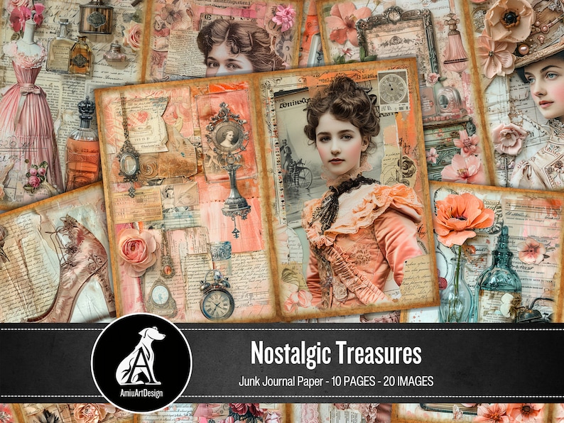 Vintage Victorian Women Junk Journal Pages, Victorian Collage Sheet ...