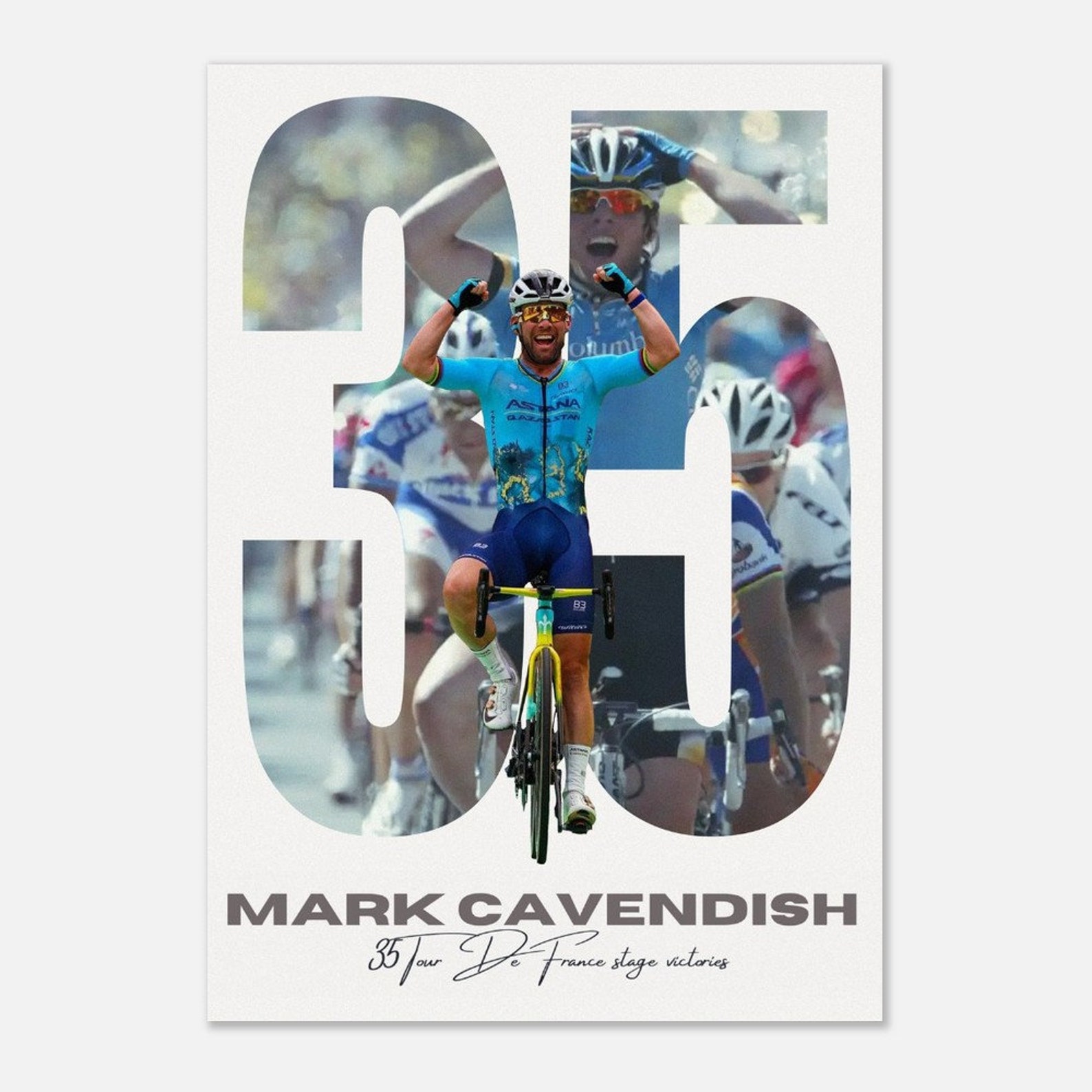 Cycling Poster Mark Cavendish 35 Tour De France Victories - Etsy