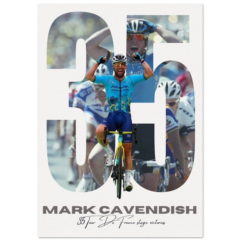 Cycling Poster Mark Cavendish 35 Tour De France Victories - Etsy