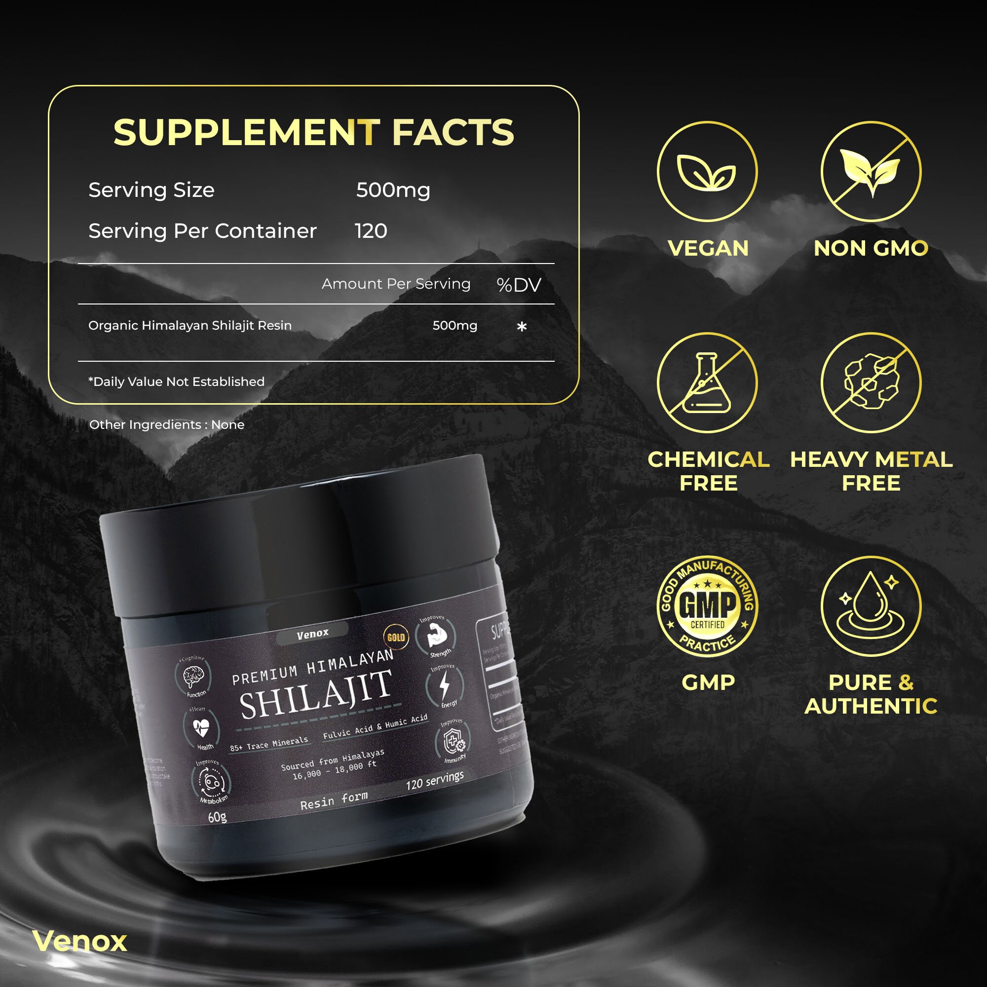 Shilajit Resin 60g 2.11oz Pure Himalayan Premium Gold Grade A Quality ...
