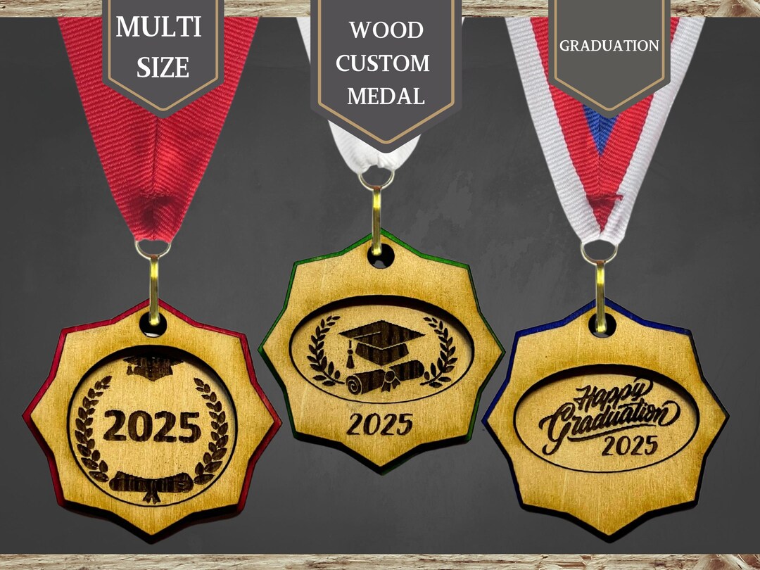 005 Custom Wood Medal With Text or Logo,personalized Medal, Graduation ...
