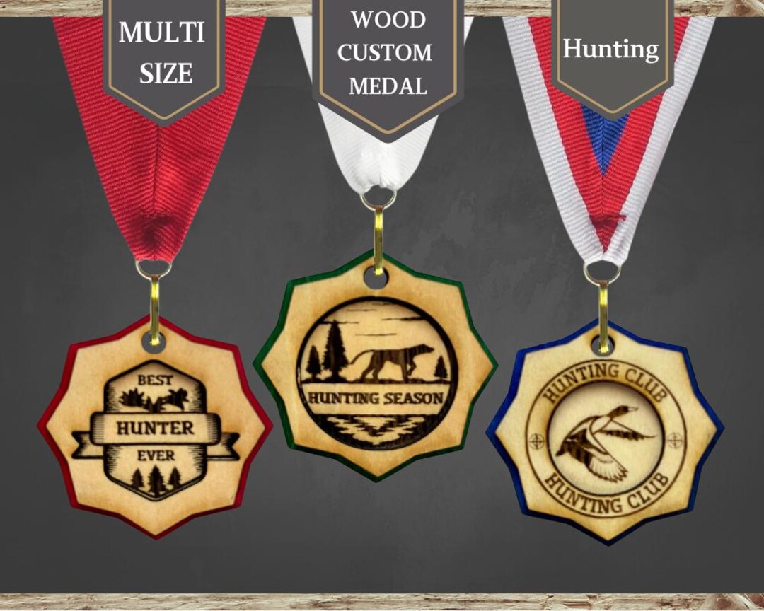 023 Custom Wood Medal With Text or Logo, Personalized Medal, Hunting ...