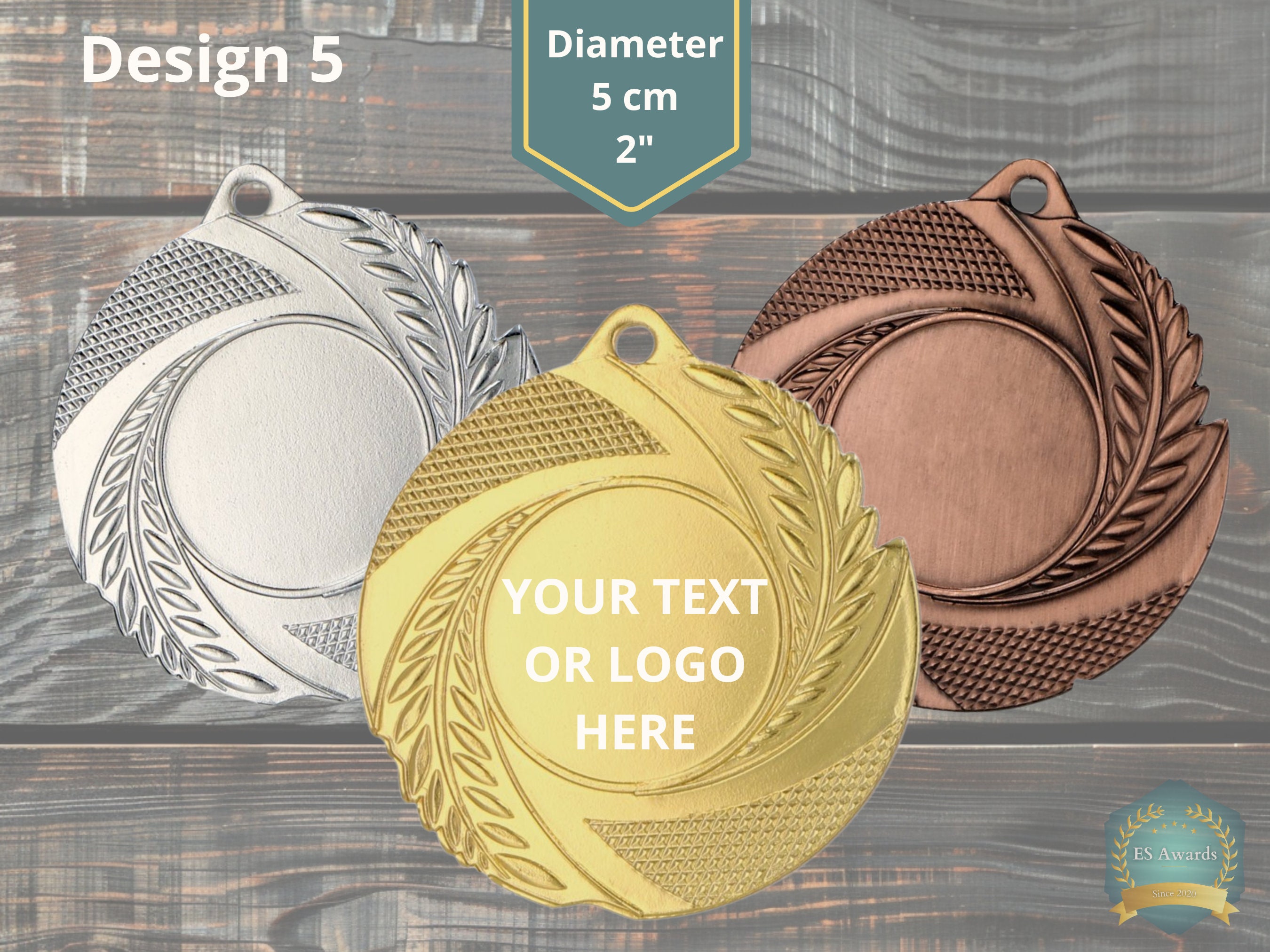 048 Custom Medal With Text or Logo, Personalized Medal, Gold Medal ...