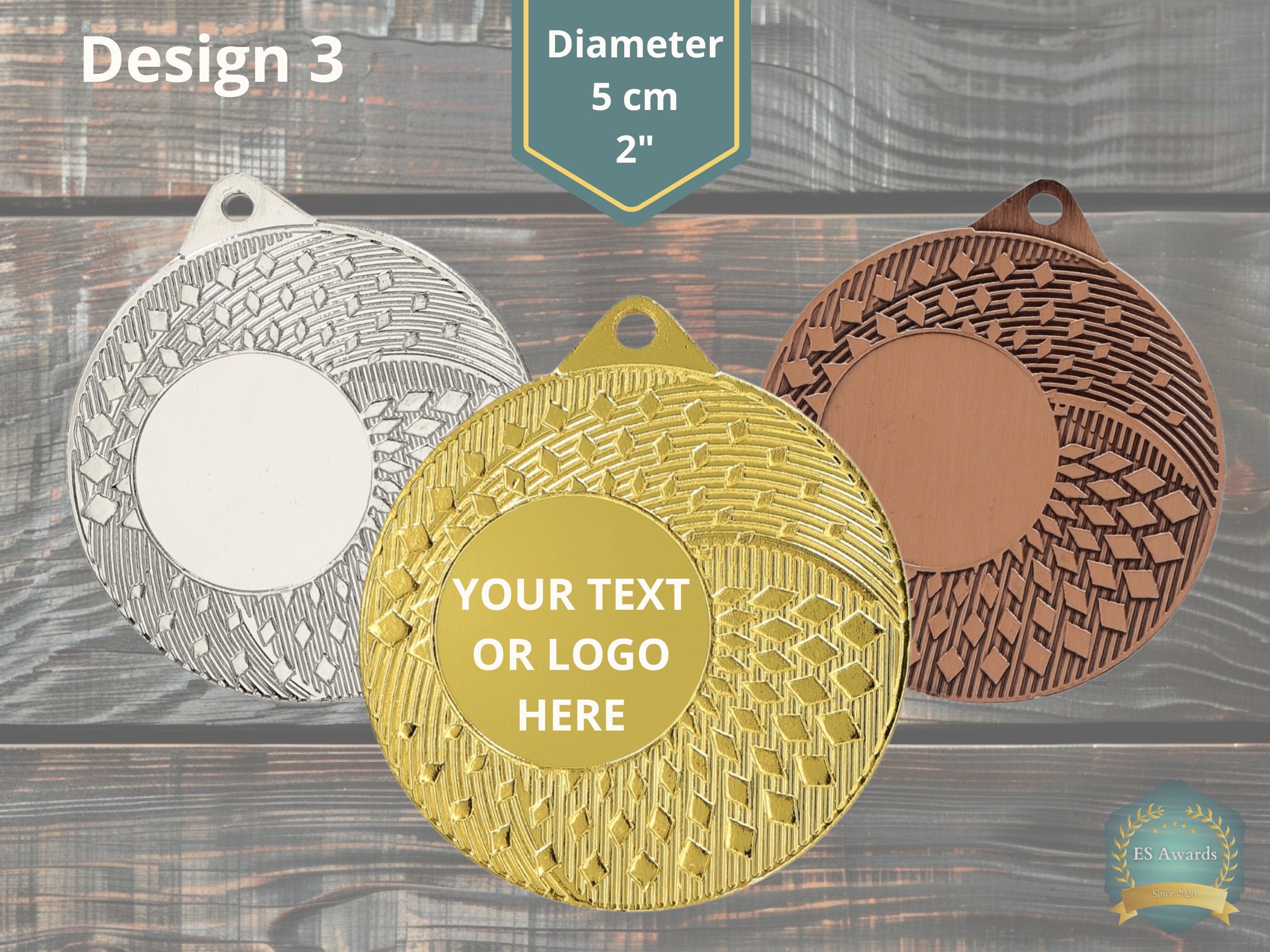 048 Custom Medal With Text or Logo, Personalized Medal, Gold Medal ...