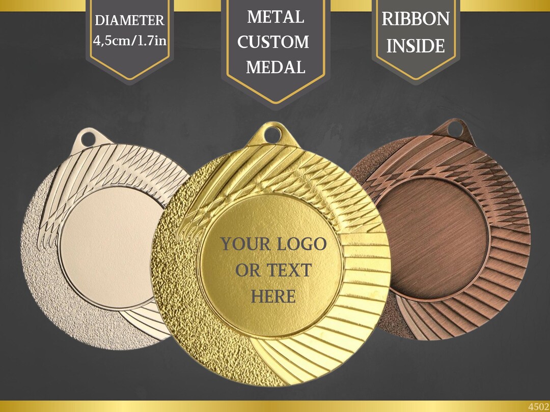 047 Custom Medal With Text or Logo, Personalized Medal, Gold Medal ...