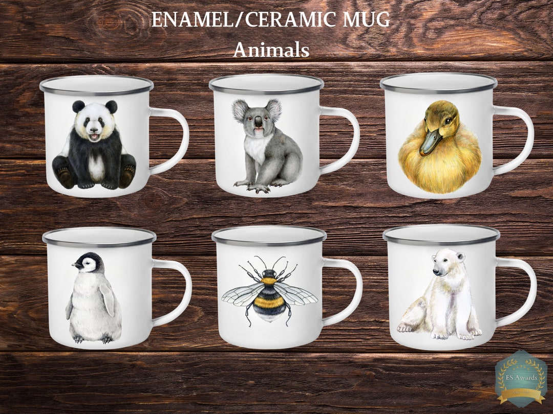 006 Enamel/ceramic Mug Animals - Etsy