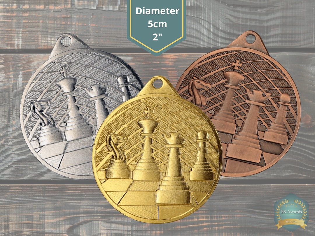 027 Medal, Chess, Chess Challenge, Gold Medal, Silver Medal, Bronze ...