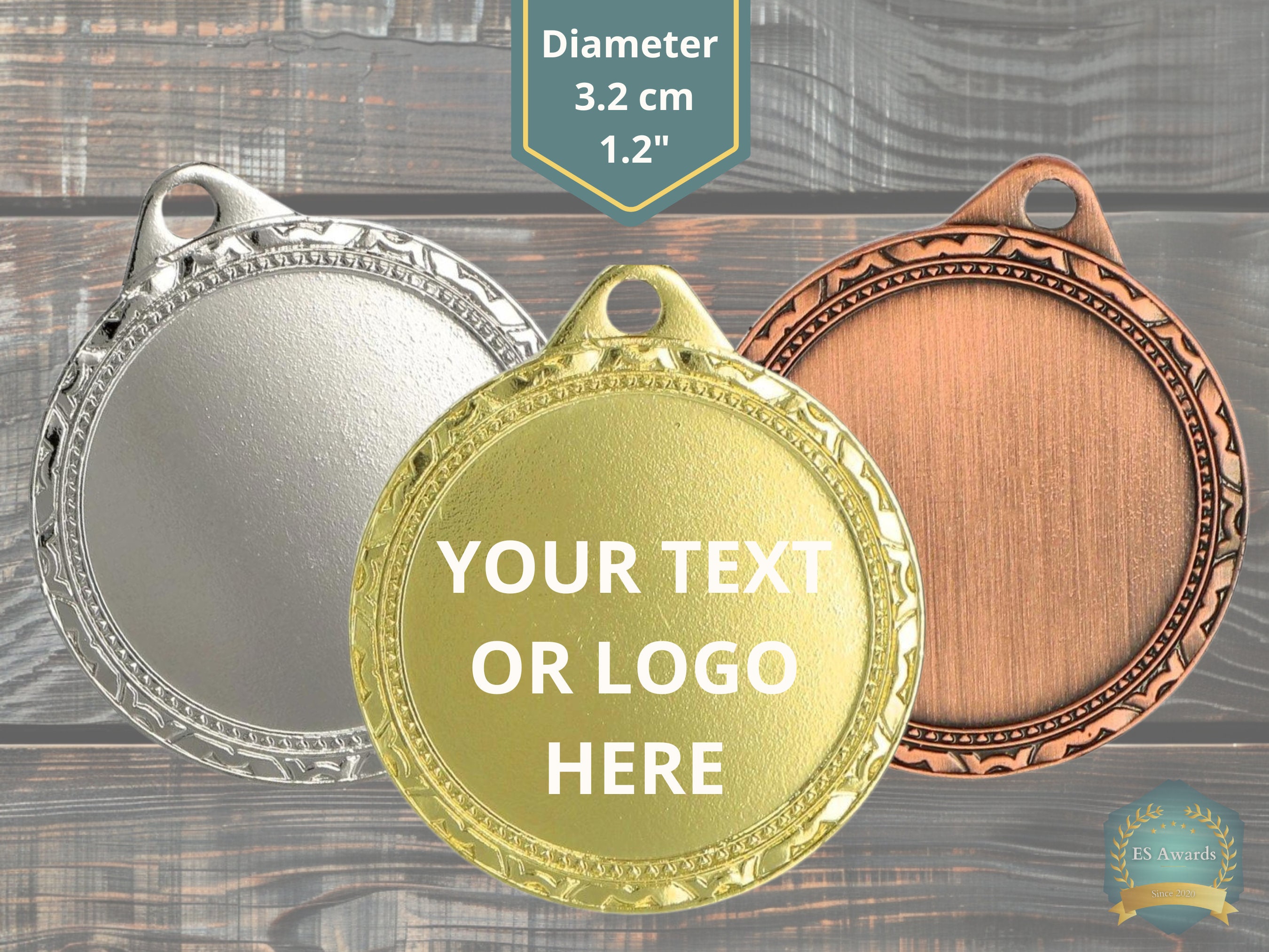 046 Custom Medal With Text or Logo, Personalized Medal, Gold Medal ...