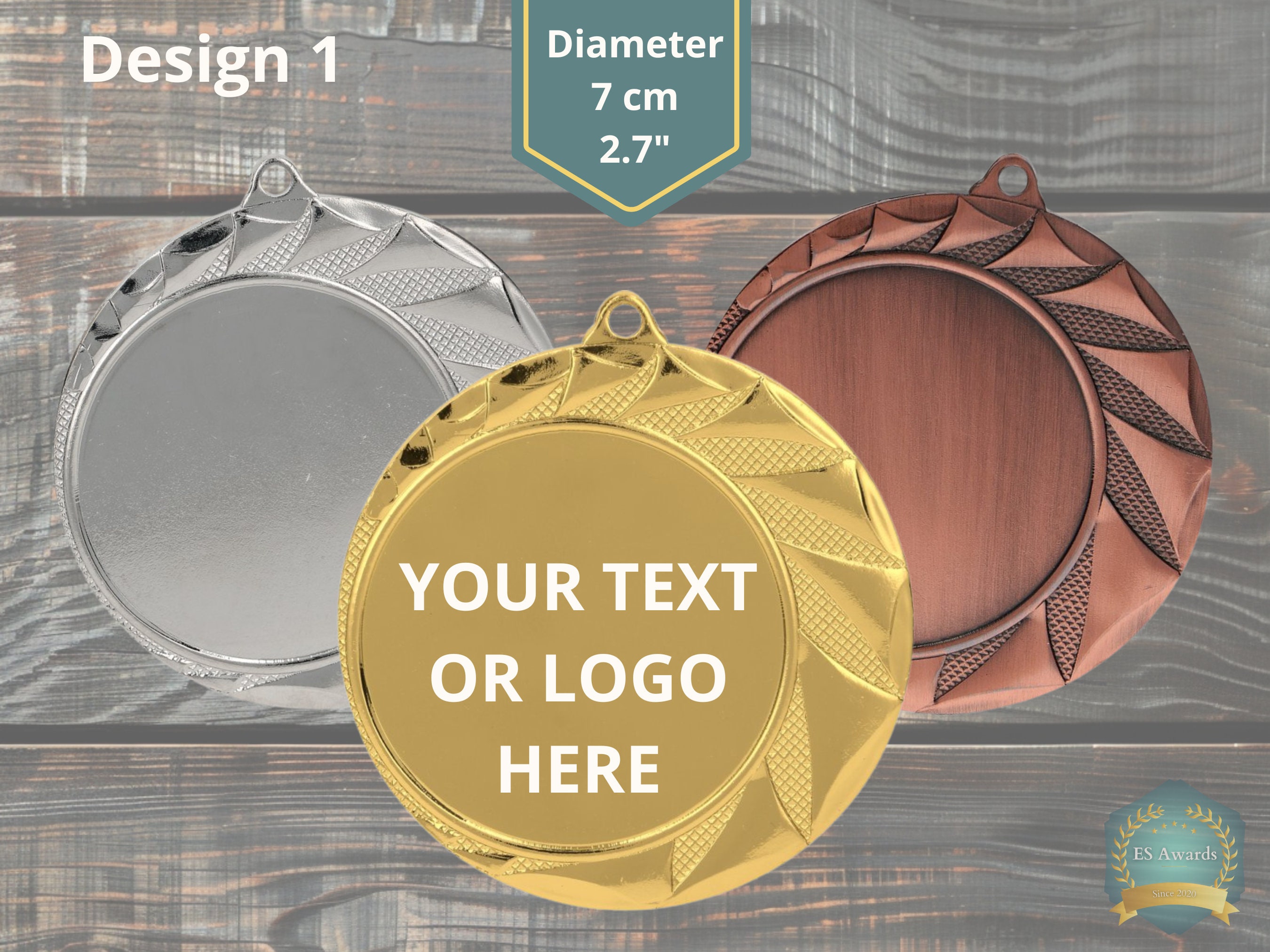 050 Custom Medal With Text or Logo, Personalized Medal, Gold Medal ...