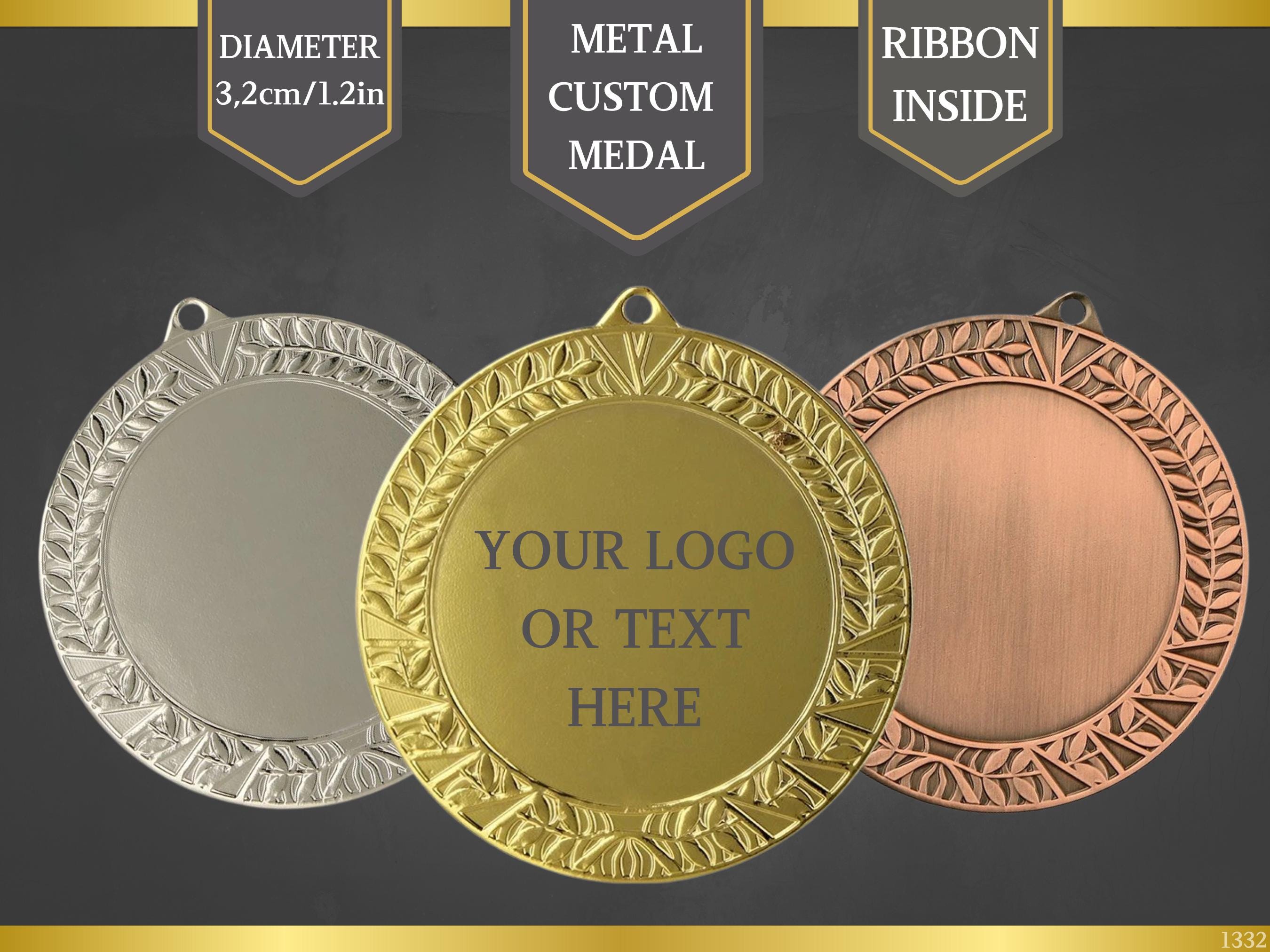 046 Custom Medal With Text or Logo, Personalized Medal, Gold Medal ...