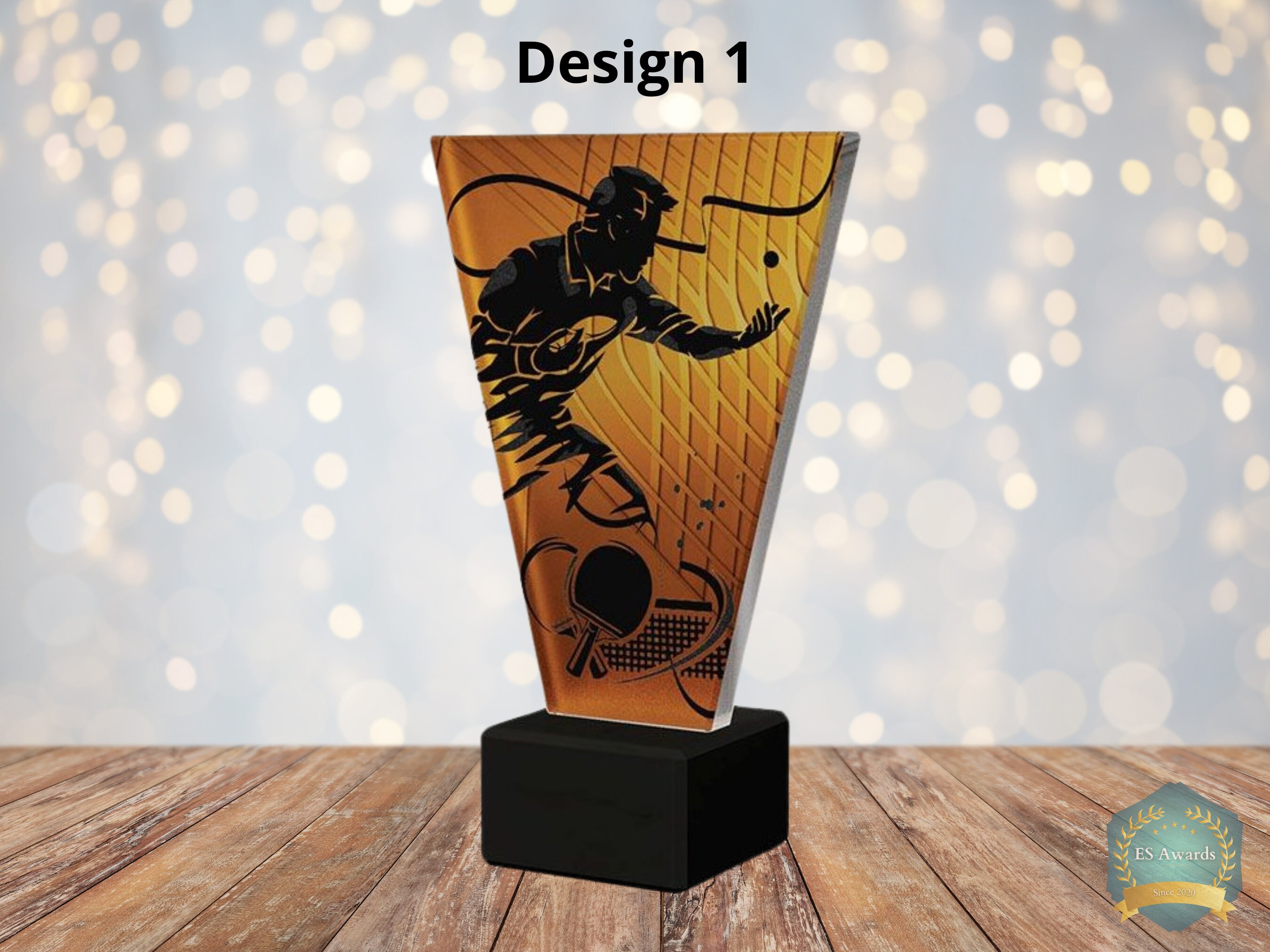 023 Glass Trophy Marble Base Athletics, Running, Table Tennis, Ping ...