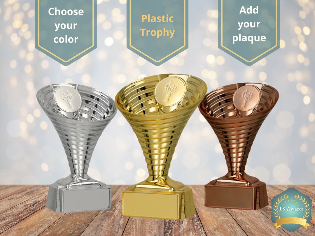 002 Plastic Trophy Gold, Silve, Bronze Trophy Award, Trophy Cup Award ...