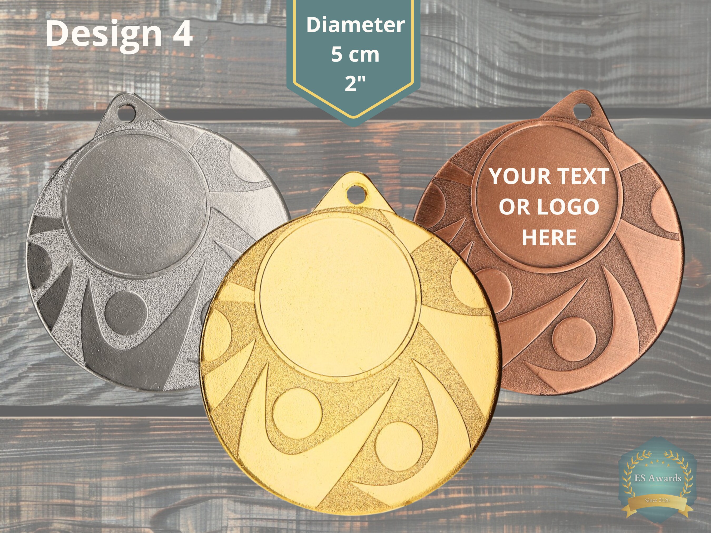 048 Custom Medal With Text or Logo, Personalized Medal, Gold Medal ...