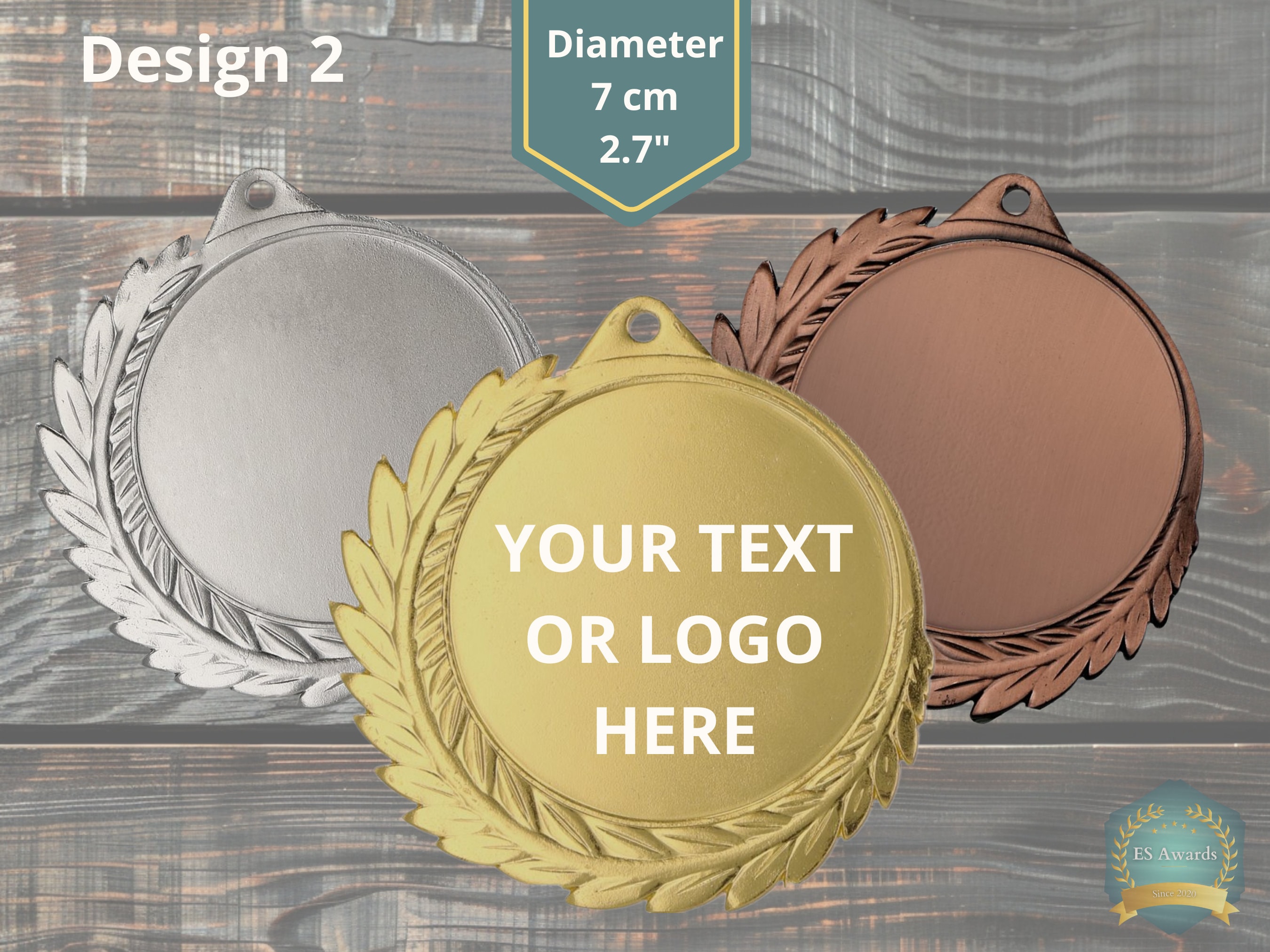 050 Custom Medal With Text or Logo, Personalized Medal, Gold Medal ...