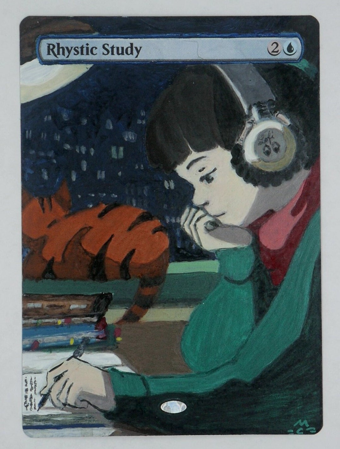 Rhystic Study (hand Painted Lofi Girl) - Etsy