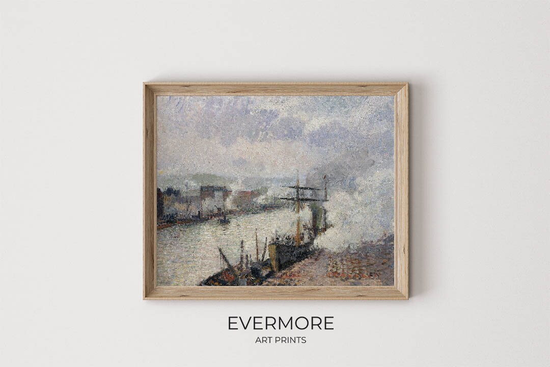 Vintage Steamboat Harbor Landscape PRINTABLE Wall Art | Digital ...