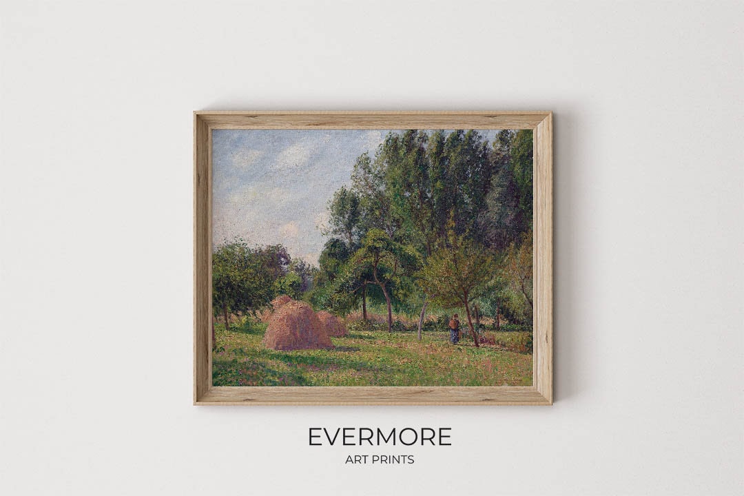 Vintage Haystacks Landscape PRINTABLE Wall Art | Digital Download Art ...