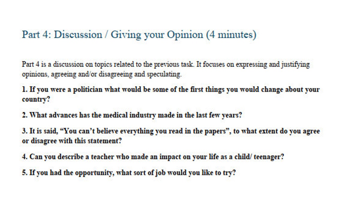 Theme-based B2 First Certificate Speaking Practice for 4 Groups ...