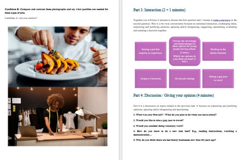 Theme-based B2 First Certificate Speaking Practice for 4 Groups ...