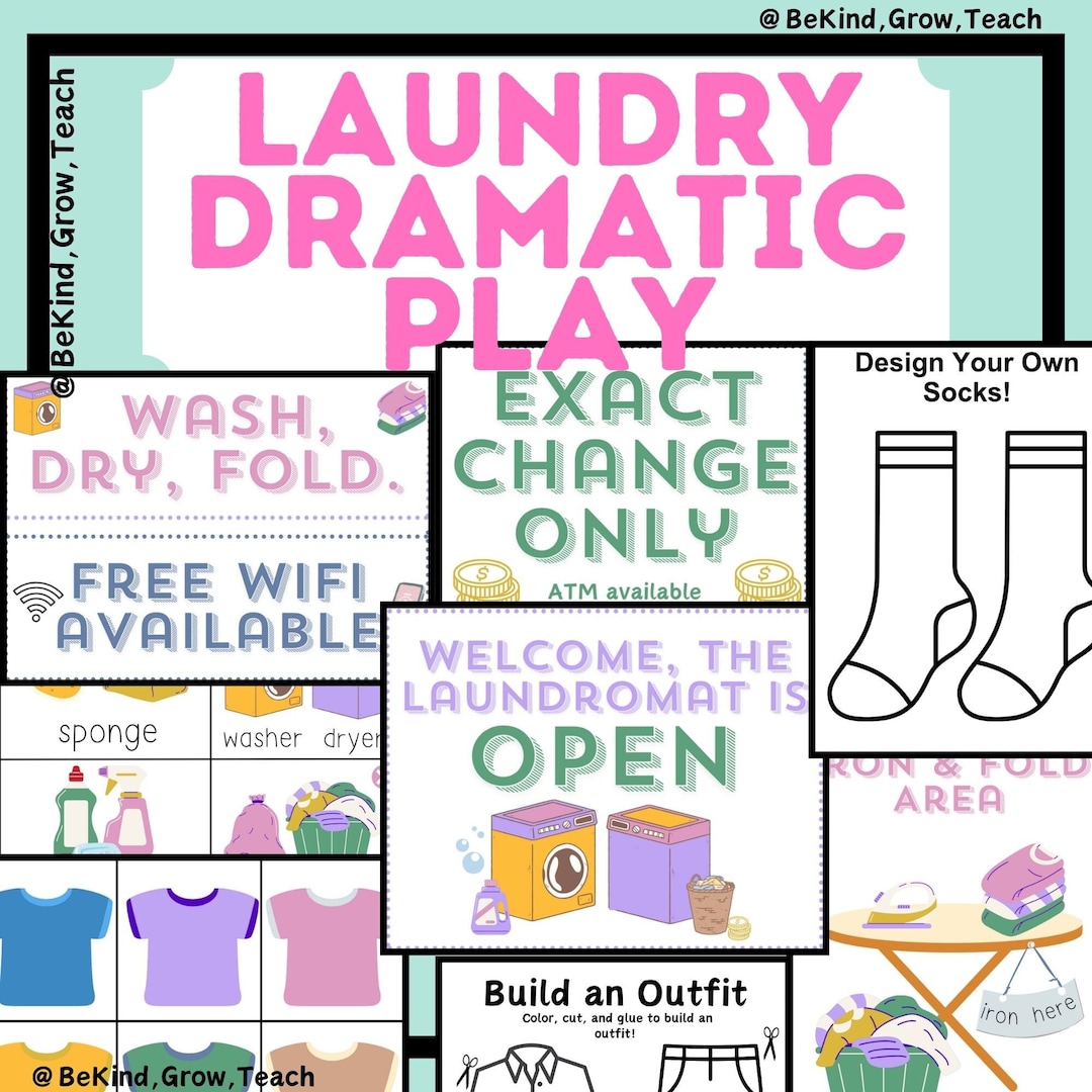 Laundry Dramatic Play, Laundromat Center, Pre-k/kinder Developmental ...