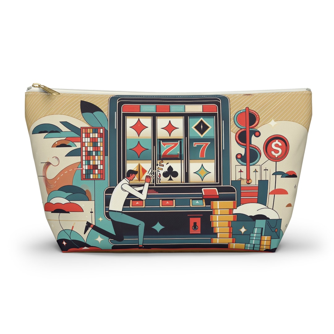 Art Deco Casino Inspired Accessory Pouch W T-bottom, Gift for Gambler ...