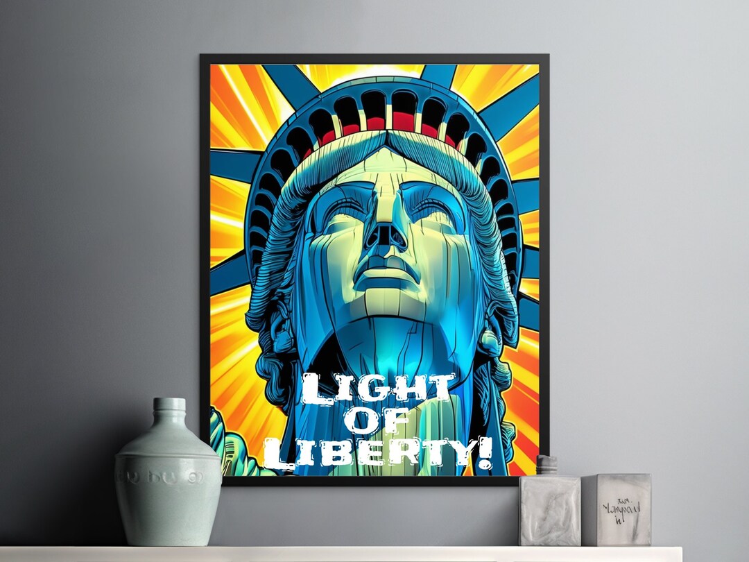 Statue of Liberty Poster, Liberty Wall Art, Freedom and Hope Wall Decor ...