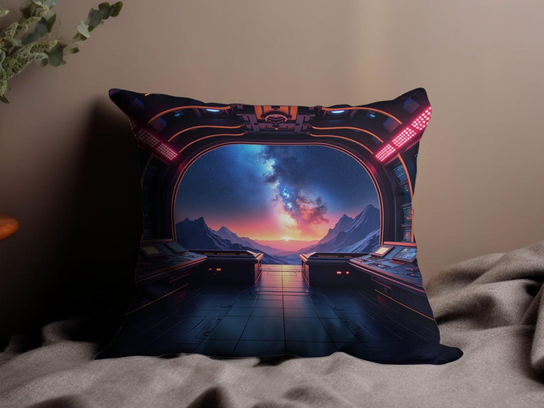 Galaxy Space Sci-fi Pillow, Futuristic Spacecraft Decor, Stellar View ...