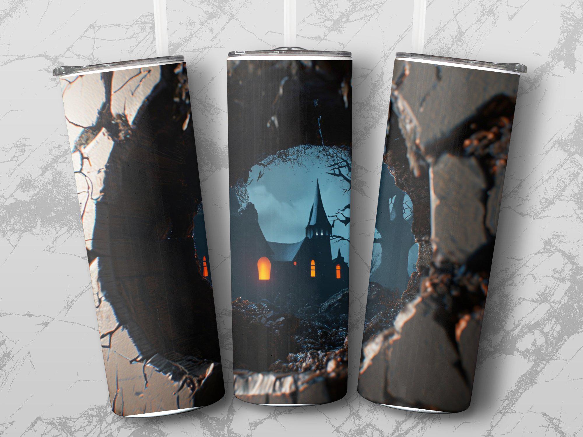 Spooky Halloween Haunted House Tumbler, Halloween Tumbler With Haunted ...