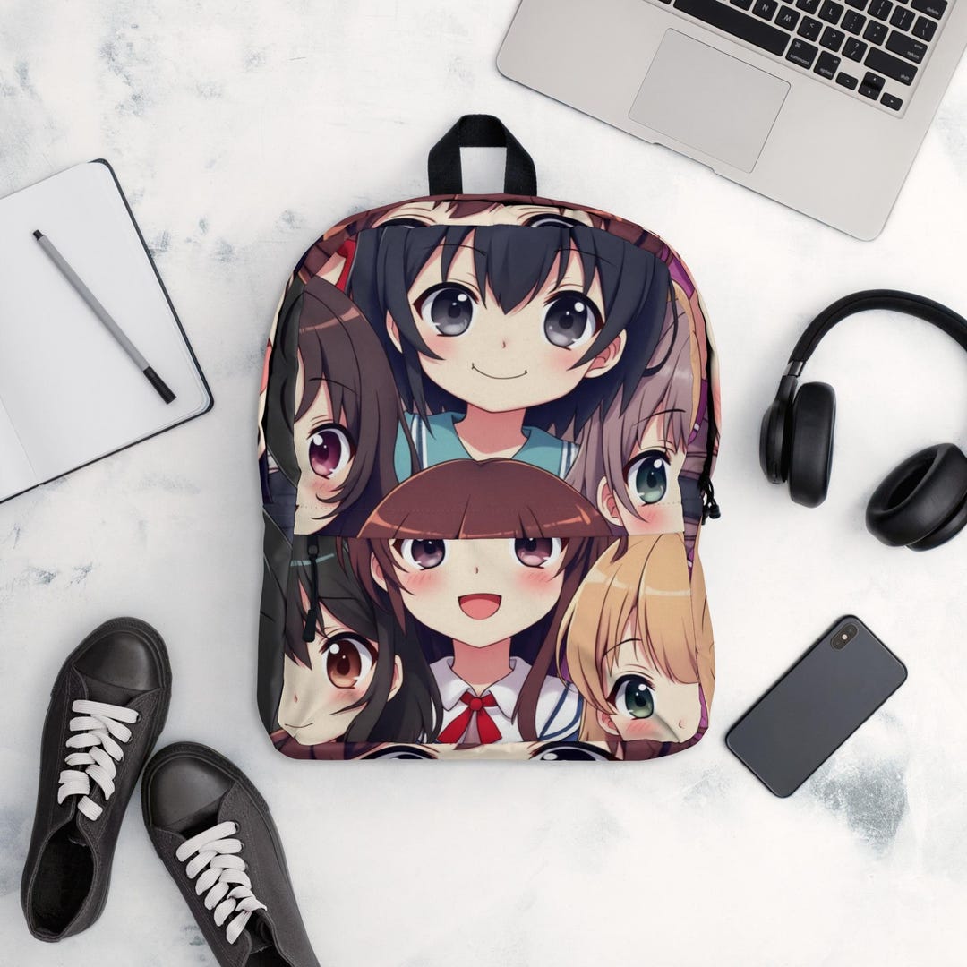 Anime Characters Backpack, Cute Manga Design, Trendy School Bag ...