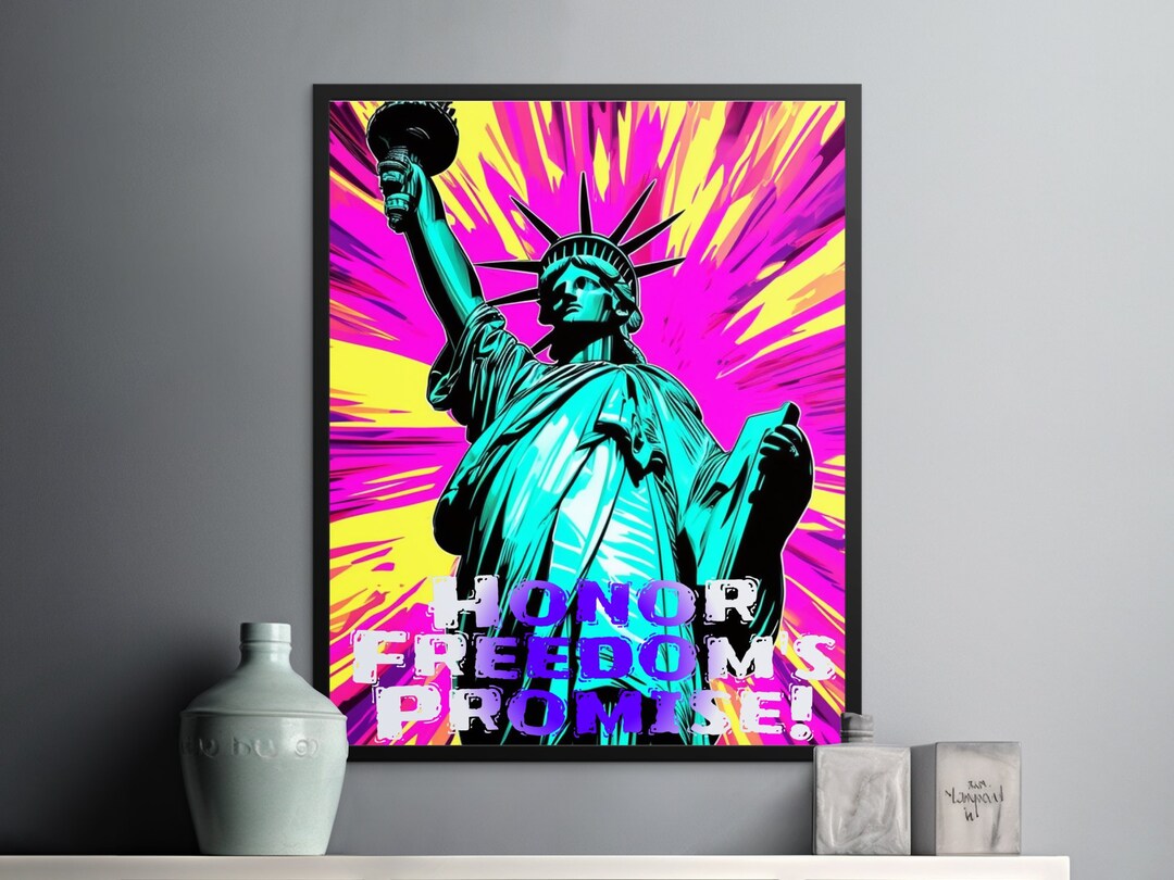 Colorful Statue of Liberty Poster, Honor Freedom's Promise Print ...