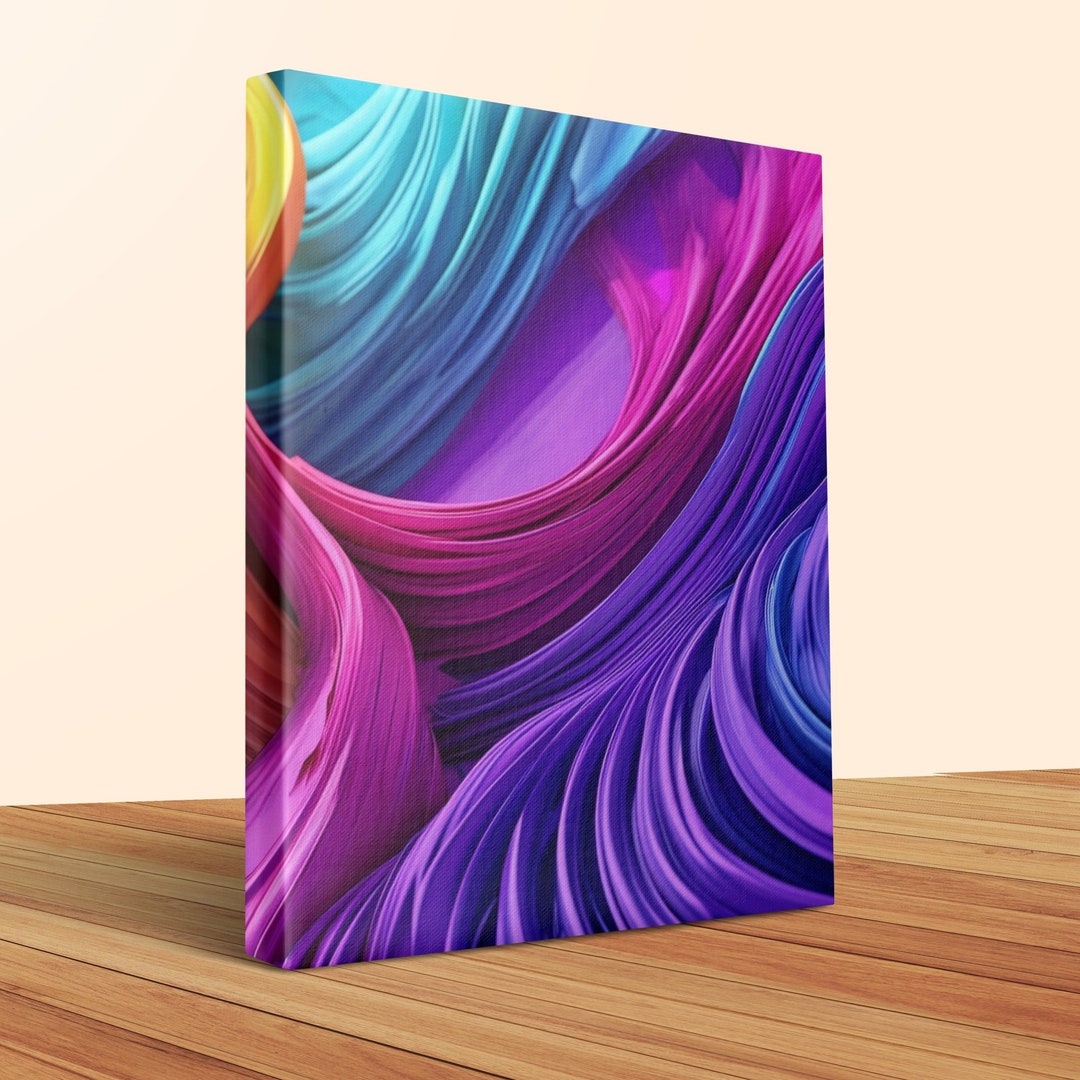 Abstract Colorful Swirl Wall Art, Modern Vibrant Art Print ...