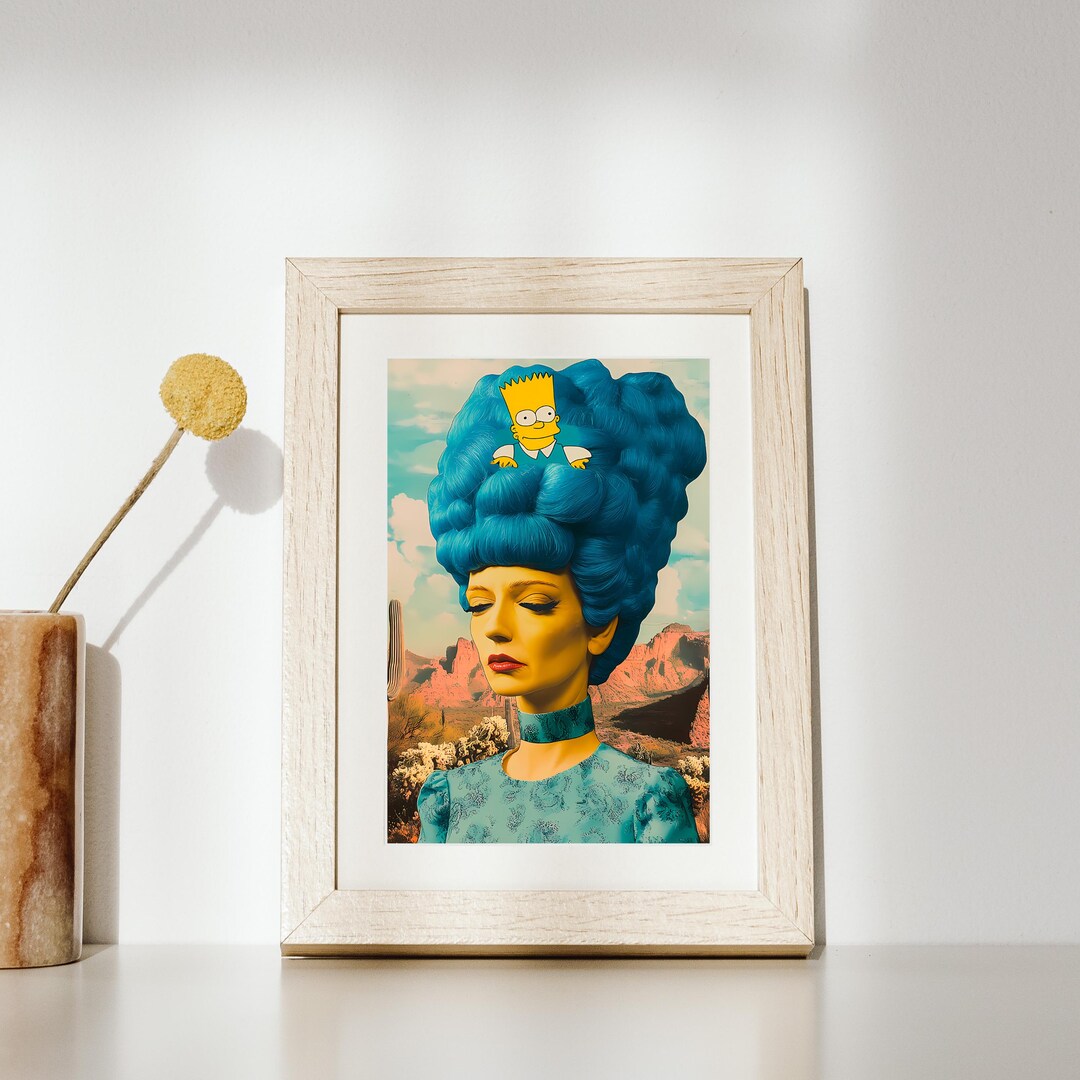 Pop Culture Surreal Art | Bart Marge Simpson | Desert Landscape ...