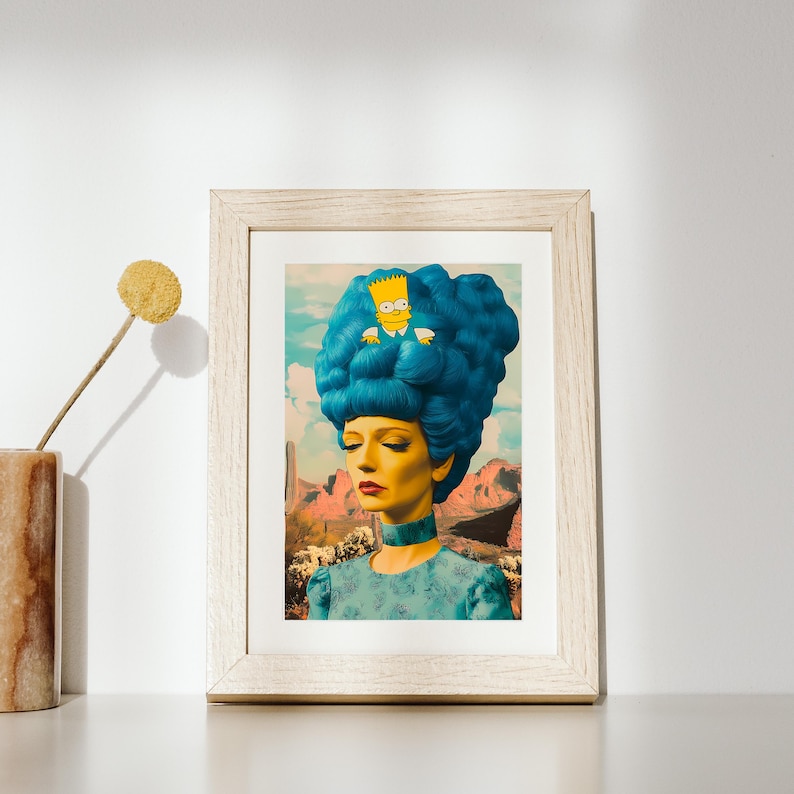 Pop Culture Surreal Art | Bart Marge Simpson | Desert Landscape ...