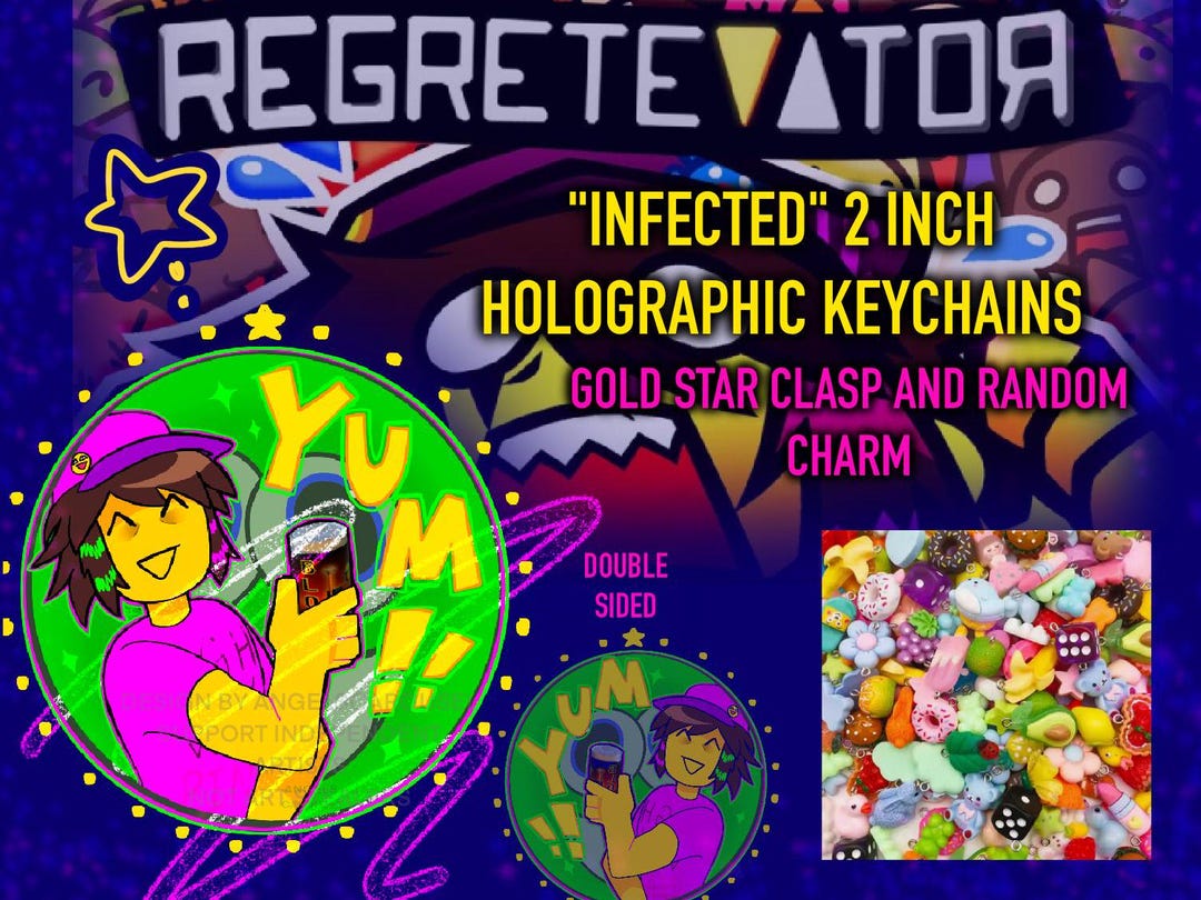 REGRETEVATOR Infected Holo Keychain! - Etsy