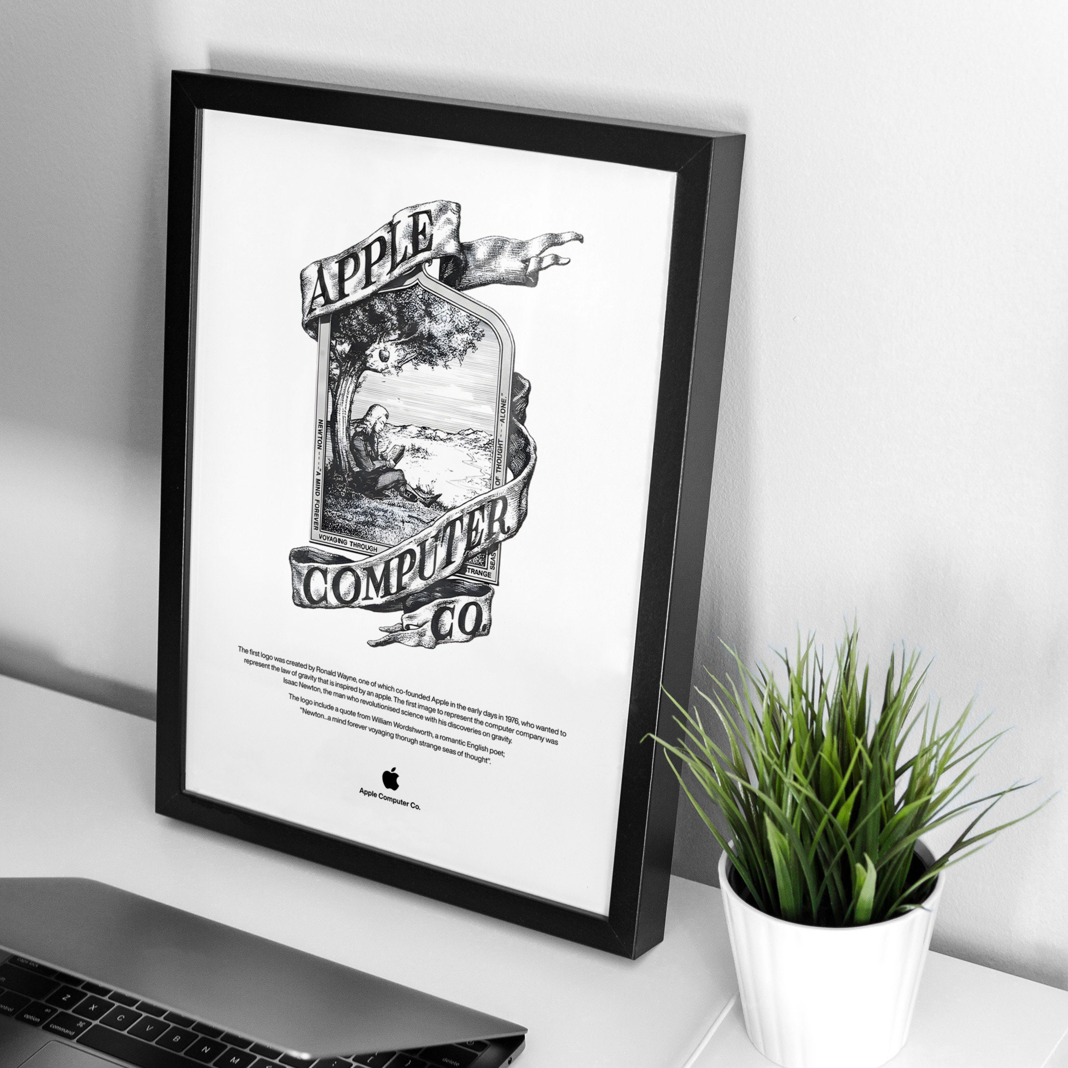 Apple 1976 Logo Poster | Apple Computer Poster | Typography Apple Logo ...