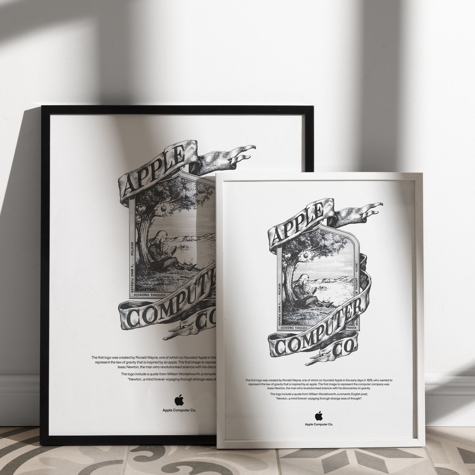 Apple 1976 Logo Poster | Apple Computer Poster | Typography Apple Logo ...