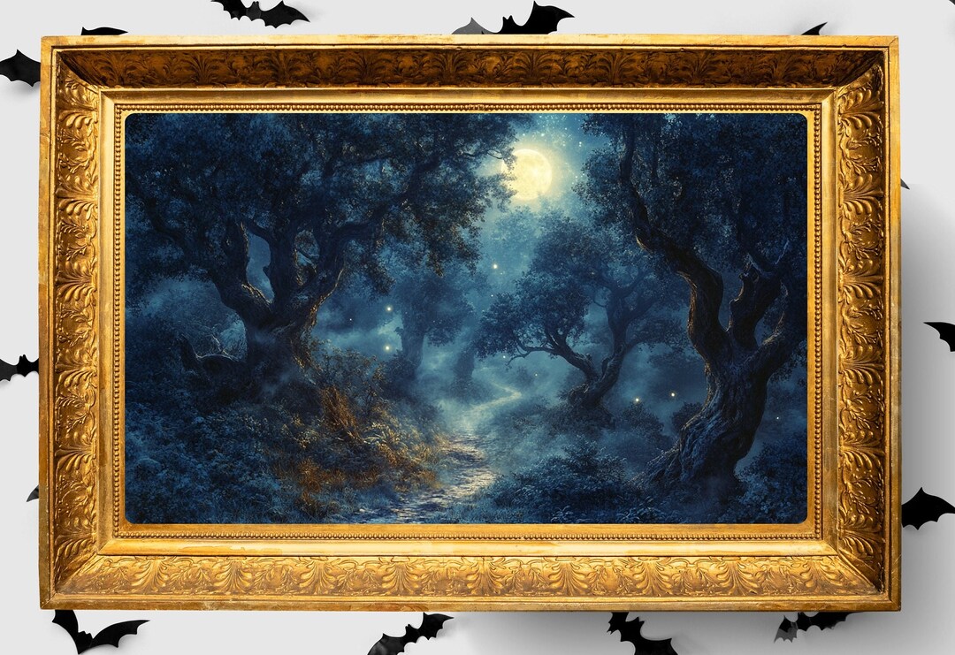 Halloween Scary Woods TV Art, Spooky Fall Decor to Set the Creepy Vibe ...