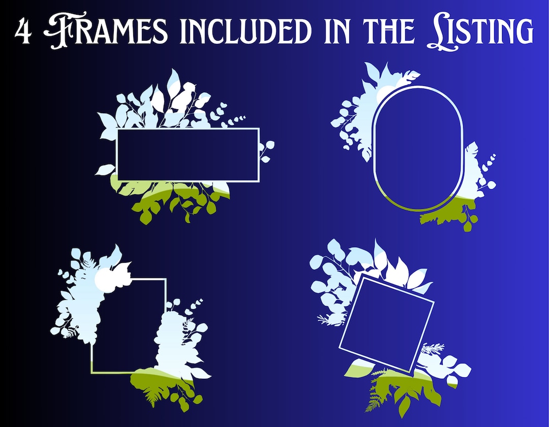 Floral Outline Canva Frames Digital Download, Detailed Design to Drag ...