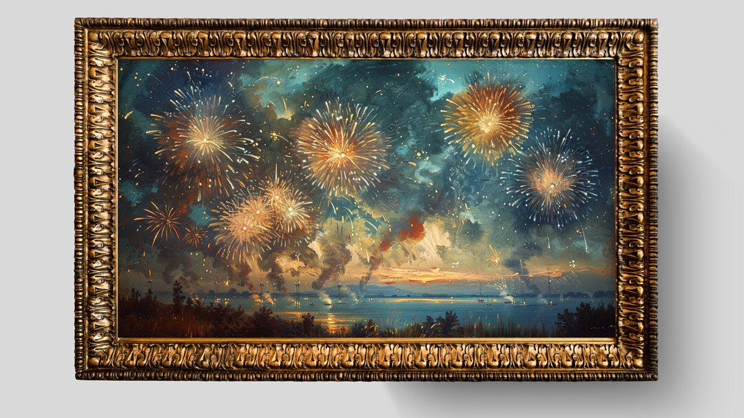 Firework Display at the River, Patriotic Series Digital Download, July ...